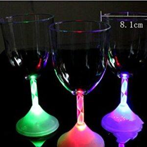 LED Light Up Flashing Wine Goblet Wine Glasses Plastic Flashing Cups 8 oz, Set of 6