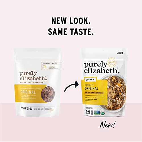 Purely Elizabeth Organic Original, Ancient Grain Granola, Gluten-Free, Non-GMO (3 Ct, 12oz Bags)