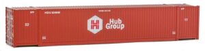 walthers scenemaster ho scale model of hub group (red, white) 53' singamas corrugated side container,949-8521