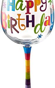 Burton and Burton 1728312 Birthday Glitz Wine Glass, 1 Count (Pack of 1)