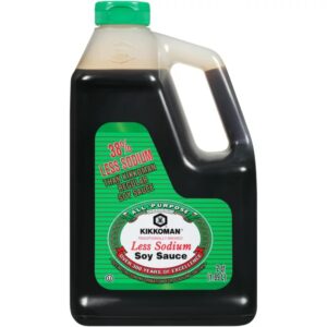 kikkoman lite soy sauce, 64-ounce bottle