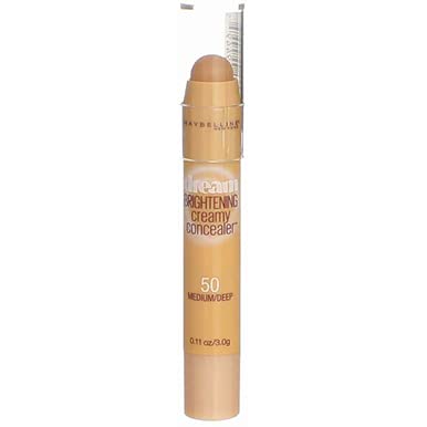 Maybelline Dream Brightening Creamy Concealer, 50 Medium Deep (Pack of 2)