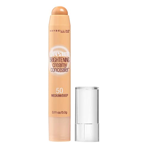 Maybelline Dream Brightening Creamy Concealer, 50 Medium Deep (Pack of 2)