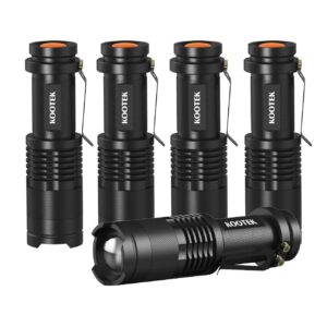 kootek mini led flashlights pocket pen flashlight 5 pack ultra bright 300 lumens handheld flashlights adjustable focus small for kids child camping cycling hiking emergency torch light