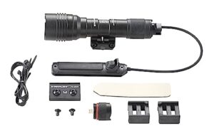 streamlight 88066 protac rail mount hl-x 1000-lumen multi-fuel weapon light with remote switch, tail switch, clips, and cr123a batteries, box, black