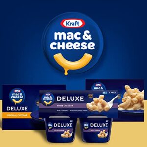 Kraft Deluxe White Cheddar Easy Microwavable Macaroni and Cheese Cups (4 ct Pack, 2.39 oz Cups)