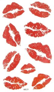 mapofbeauty bright watermelon red lip prints temporary waterproof tattoo sticker(2 pcs/lot)