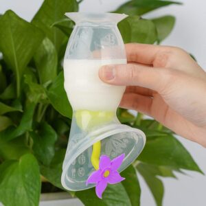 haakaa Manual Breast Pump with Suction Bottom and Purple Stopper (4oz/100ml)