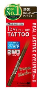 k-palette real lasting eyeliner 24h 1 brown black for women, 0.018 ounce