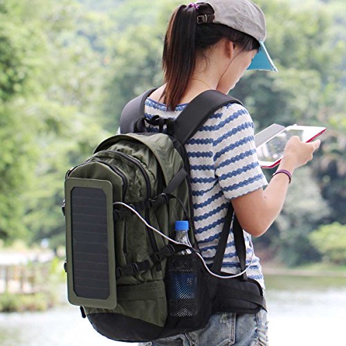 ECEEN Solar Backpack 7 W Solar Panel Charger for Smart Cell Phones Outdoor Sports Backpack Supplies