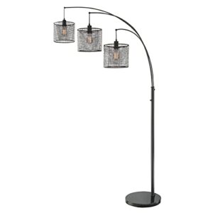 Lite Source 3-LITE Arch LAMP, Black/MESH Metal Shade, E27 Vintage 40Wx3 LS-83019