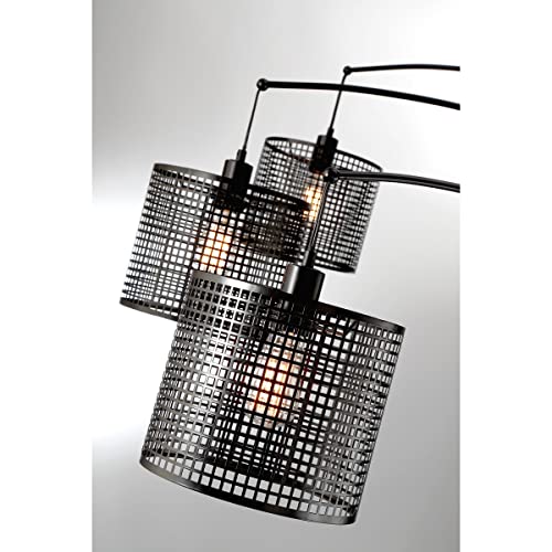 Lite Source 3-LITE Arch LAMP, Black/MESH Metal Shade, E27 Vintage 40Wx3 LS-83019