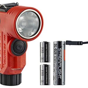 Streamlight 88901 Vantage 180 X Helmet Mounted and Right Angle Firefighter Flashlight with Helmet Bracket, Orange