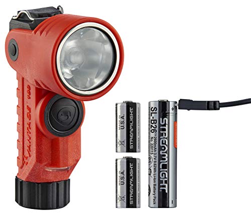 Streamlight 88901 Vantage 180 X Helmet Mounted and Right Angle Firefighter Flashlight with Helmet Bracket, Orange