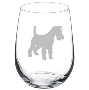 wine glass goblet miniature schnauzer (17 oz stemless)