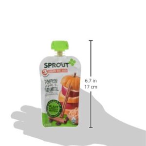 Sprout Organic Baby Food Pouches Stage 3 Plant Powered Protein, Pumpkin Apple Red Lentil w/ Cinnamon, 4 Oz (Pack of 12)