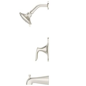 Pfister Weller Tub and Shower Trim Kit (Valve Sold Separately), Single Handle, Brushed Nickel Finish, LG898WRK