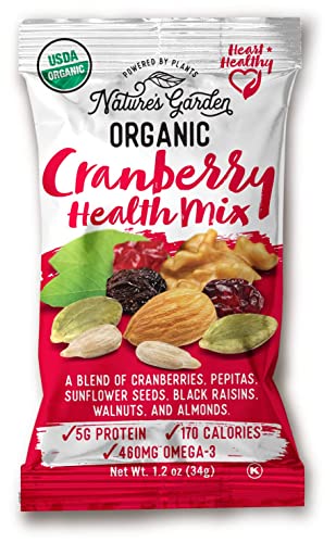 Nature's Garden Organic Trail Mix Snack Packs, Multi Pack 1.2 oz - Pack of 24 (Total 28.8 oz)