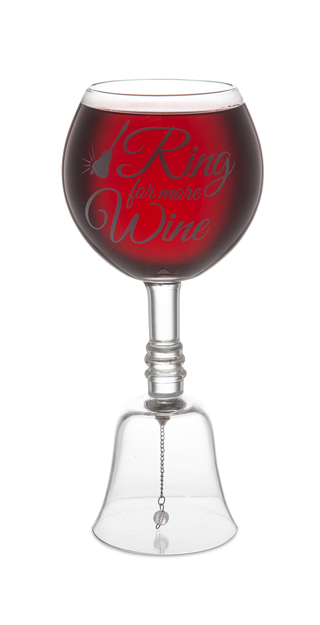 BigMouth Inc. Ring for More Wine Glass, Novelty Bell Wine Glass