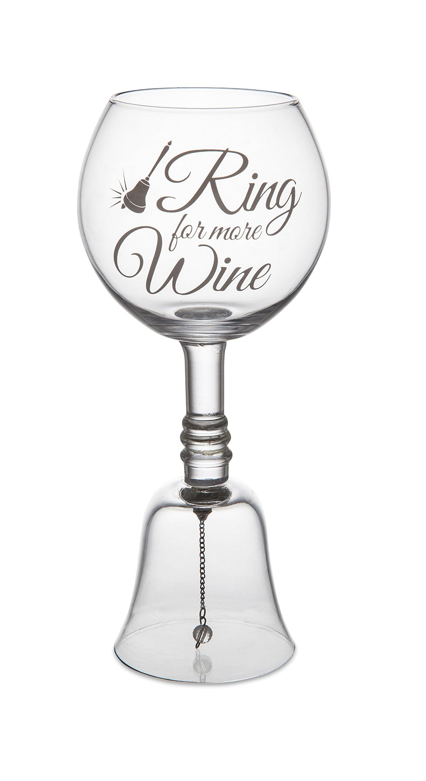 BigMouth Inc. Ring for More Wine Glass, Novelty Bell Wine Glass