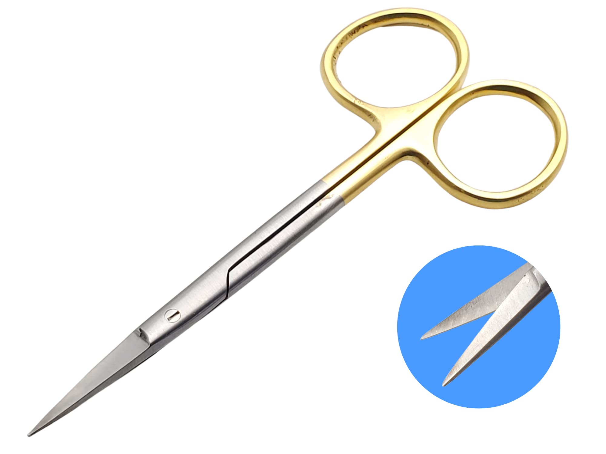 Scissors 4.5 inch Straight Gold Plated handle Dental Surgical art & craft BY Wise Linkers