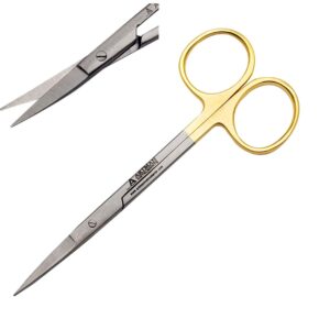 Scissors 4.5 inch Straight Gold Plated handle Dental Surgical art & craft BY Wise Linkers