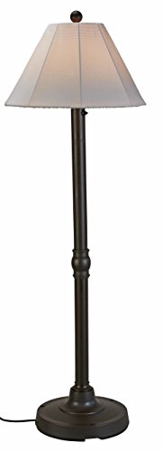 Patio Living Concepts 56097 Malibu Outdoor Floor Lamp with Resin Body and Natural Canvas Sunbrella Shade Cover