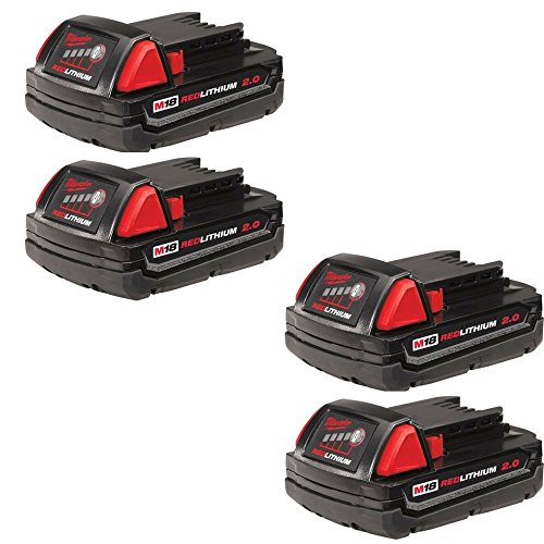 Milwaukee 48-11-1820 REDLITHIUM M18 2.0 Compact Battery Pack (4 Pack)