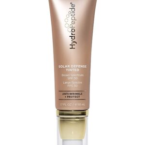 HydroPeptide Solar Defense Face Sunscreen, SPF 30 Broad Spectrum, Tinted BB Cream, Moisturizing Antioxidant, Reef-Safe,1.7 Ounce (Packaging May Vary)