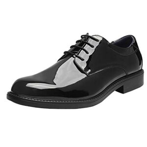 bruno marc men's downing-02 black pat leather lined dress oxford shoes classic lace up formal size 12 m us