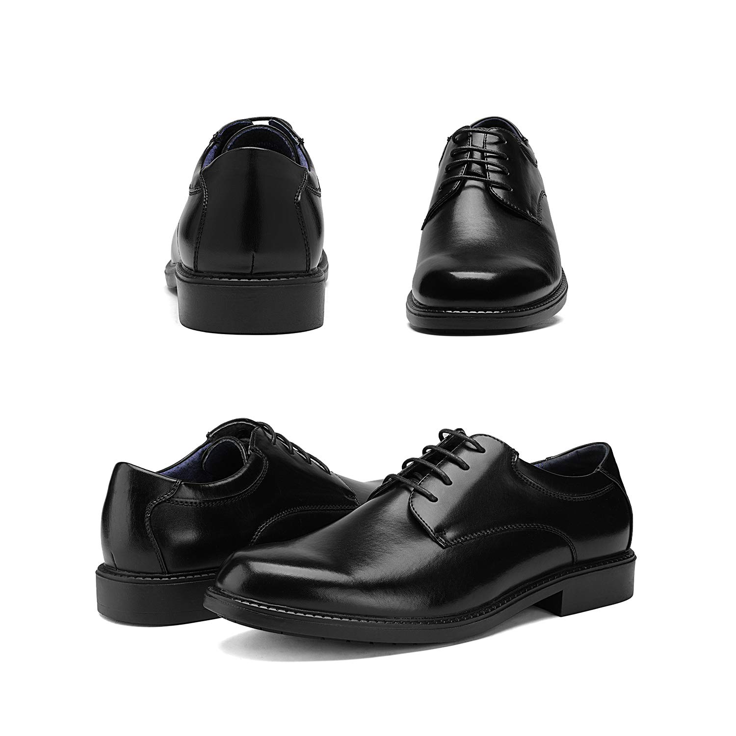 Bruno Marc Men's Downing-02 Black Leather Lined Dress Oxford Shoes Classic Lace Up Formal Size 12 M US