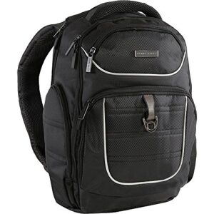 perry ellis men's p13 business laptop backpack with tablet pocket, black, one size