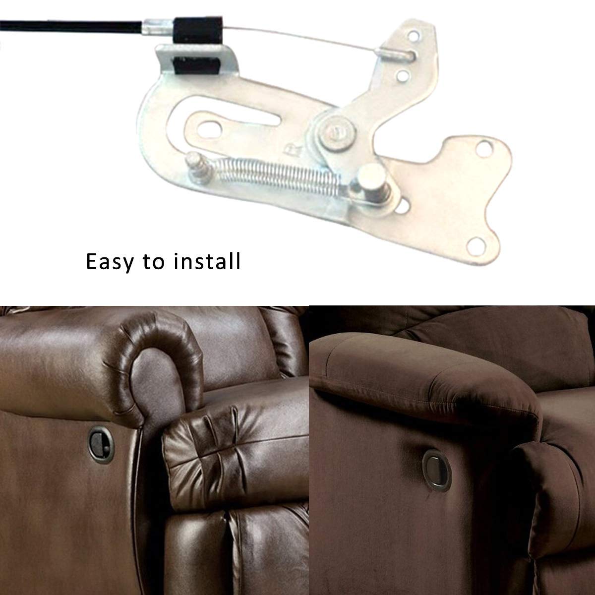 Reliable Recliner Replacement Parts - Sofa Chair Recliner Release Pull Handle- Exposed Cable Length 4.75" W/spring, Total Length is Medium at 36", fits Ashley and Major Recliner Brands Sofa