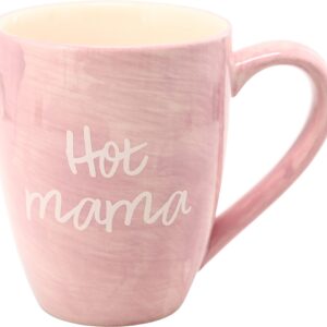 Mom Life Hot Mama Pink Large 20 oz Ceramic Coffee Mug Tea Cup, Pink