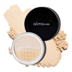 alima pure matte foundation loose mineral powder foundation makeup, loose powder makeup oil free talc free powder, natural makeup mineral foundation full coverage natural foundation powder .15 oz/4.5g