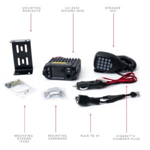 BTECH UV-25X2 (Second Gen.) Mini Mobile 25 Watt Dual Band Base, Mobile Radio: VHF, UHF Amateur (Ham)