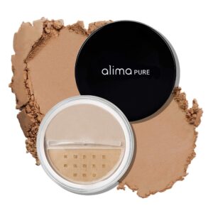 alima pure bronzer powder matte bronzer, natural talc free bronzer makeup, face bronzer powder contour loose mineral bronzing powder, natural bronzer powder, mineral powder makeup, mauna loa