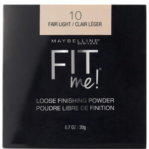 maybelline fit me loose setting powder, face powder makeup & finishing powder, fair light, 1 count