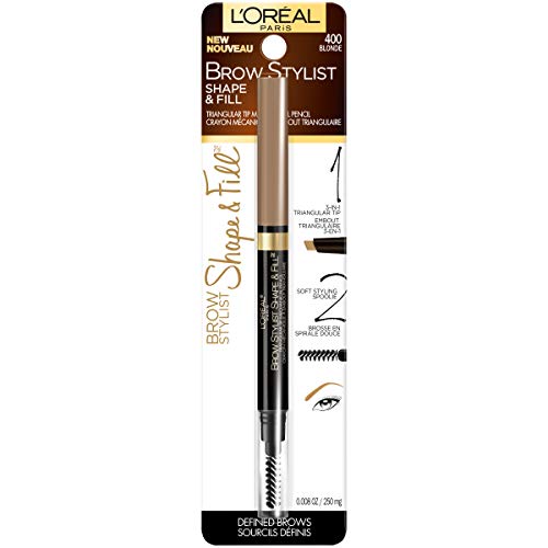 L'Oreal Paris Brow Stylist Shape & Fill Mechanical Eye Brow Makeup Pencil, Blonde, 0.008 oz.