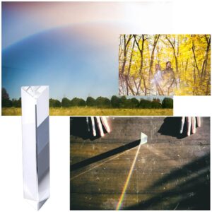 Sumnacon Photography Prism, 6" Crystal Glass Triangular Prism Full Rainbow Color Spectrum Best for Photography