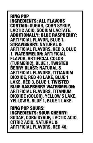 Ring Pop Individually Wrapped Bulk Lollipop Variety Party Pack – 20 Count Suckers w/ Assorted Fruity Flavors - Fun Candy for Kids - Hard Candy for Party Favors, Birthdays, Celebrations & Goodie Bags