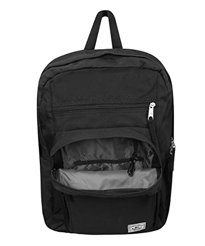 Everest Multi-Compartment Daypack with Laptop Pocket, Black, One Size