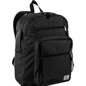 Everest Multi-Compartment Daypack with Laptop Pocket, Black, One Size