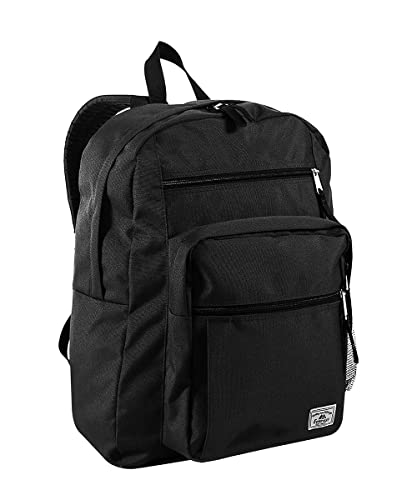 Everest Multi-Compartment Daypack with Laptop Pocket, Black, One Size