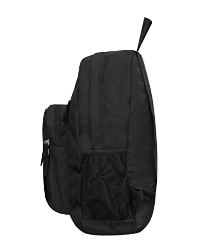 Everest Multi-Compartment Daypack with Laptop Pocket, Black, One Size