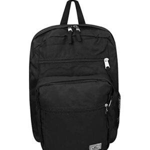 Everest Multi-Compartment Daypack with Laptop Pocket, Black, One Size