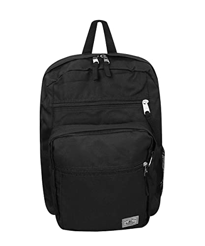 Everest Multi-Compartment Daypack with Laptop Pocket, Black, One Size