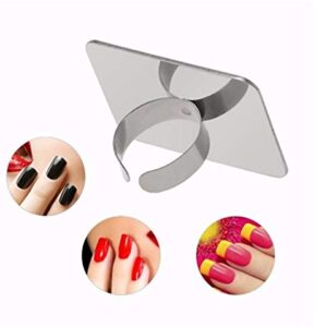 Frcolor 2PCS Nail Art Palette Stainless Steel Makeup Mixing Palette Ring Nail DIY Art Design Paint Color Mixing Palette Metal Tool