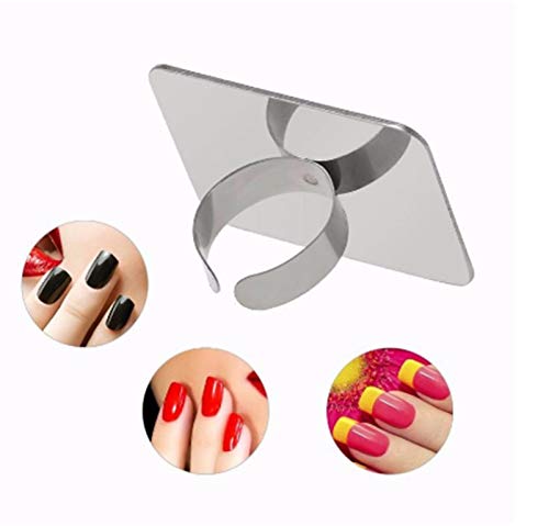 Frcolor 2PCS Nail Art Palette Stainless Steel Makeup Mixing Palette Ring Nail DIY Art Design Paint Color Mixing Palette Metal Tool