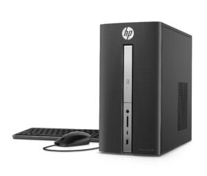 hp pavilion desktop computer, intel core i7-7700, 16gb ram, 1tb hard drive, 256gb ssd, windows 10 (570-p041, black)